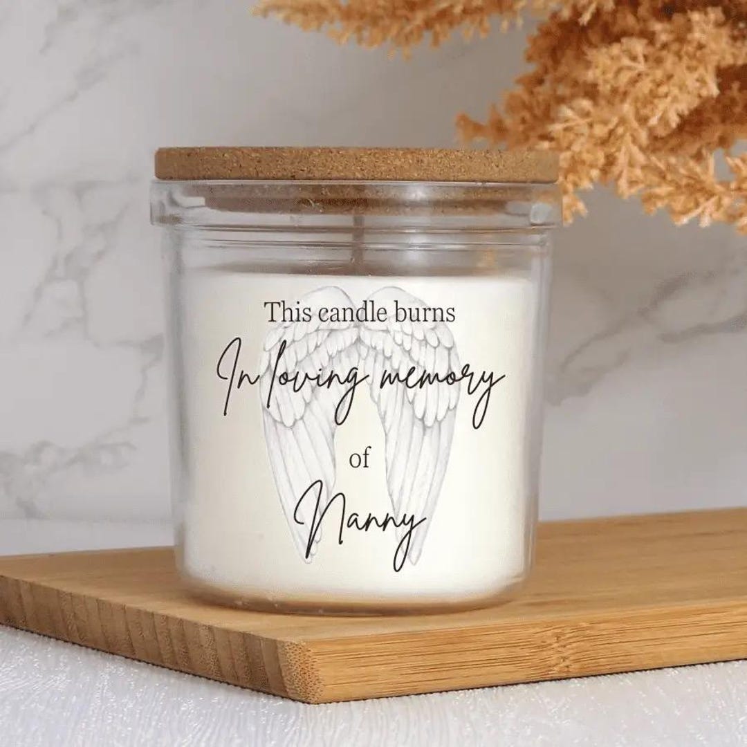 Personalised Candle | Bereavement | Remembrance | Wings - Etsy
