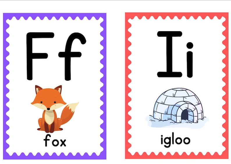 Printable Alphabet Flashcards - Etsy