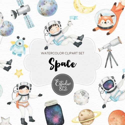 Space Astronaut Clipart Planet Clip Art Digital Download - Etsy
