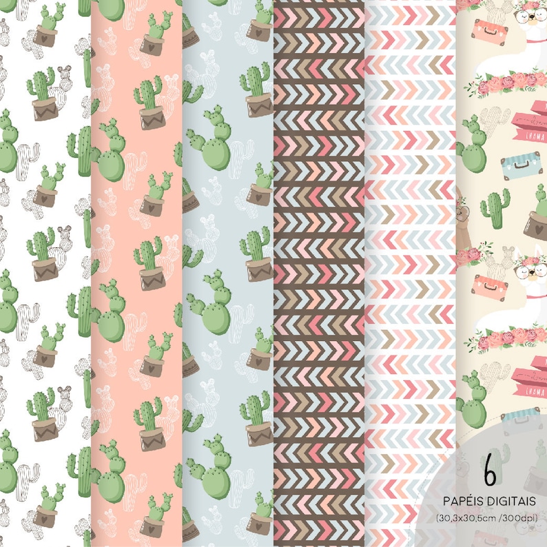 Cute Llama Alpaca Cactus Clipart Watercolor Clip Art Digital | Etsy