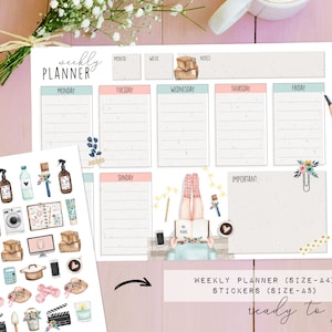 Planner Clipart Watercolor Digital Download Clip Art - Etsy