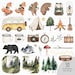 Cute Camping Illustration Bear Camping Animals Watercolor Digital ...