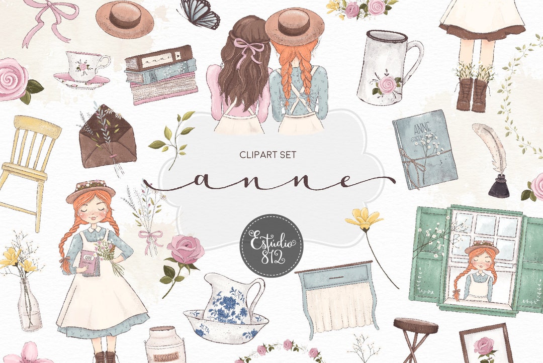 Anne Clipart Vintage Greengables Girls Clip Art Digital Download - Etsy