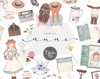 Anne Clipart Vintage Greengables Girls Clip Art Digital Download - Etsy
