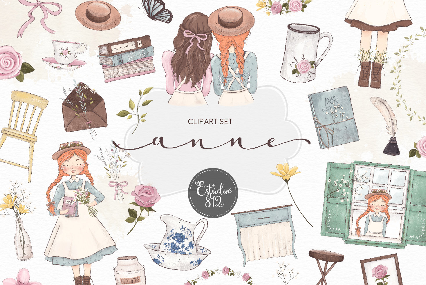 Anne Clipart Vintage Greengables Girls Clip Art Digital Download - Etsy ...