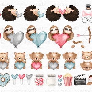 Love Clipart, Woodland Animals Watercolor Digital Clipart, Forest ...