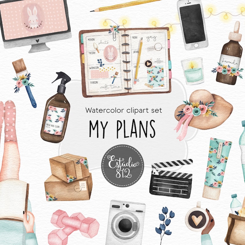 Planner Clipart - Etsy