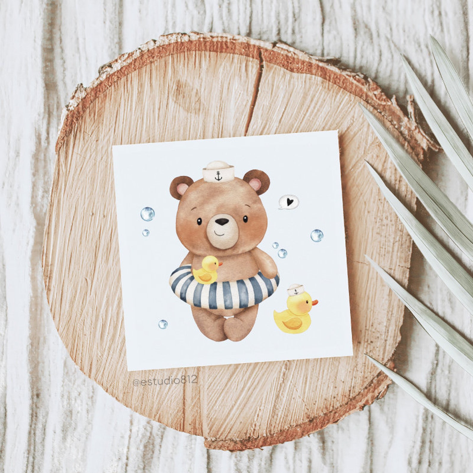 Little Sailor Watercolor Clipart Bundle: Bear, Seaman, Duck, Boat ...