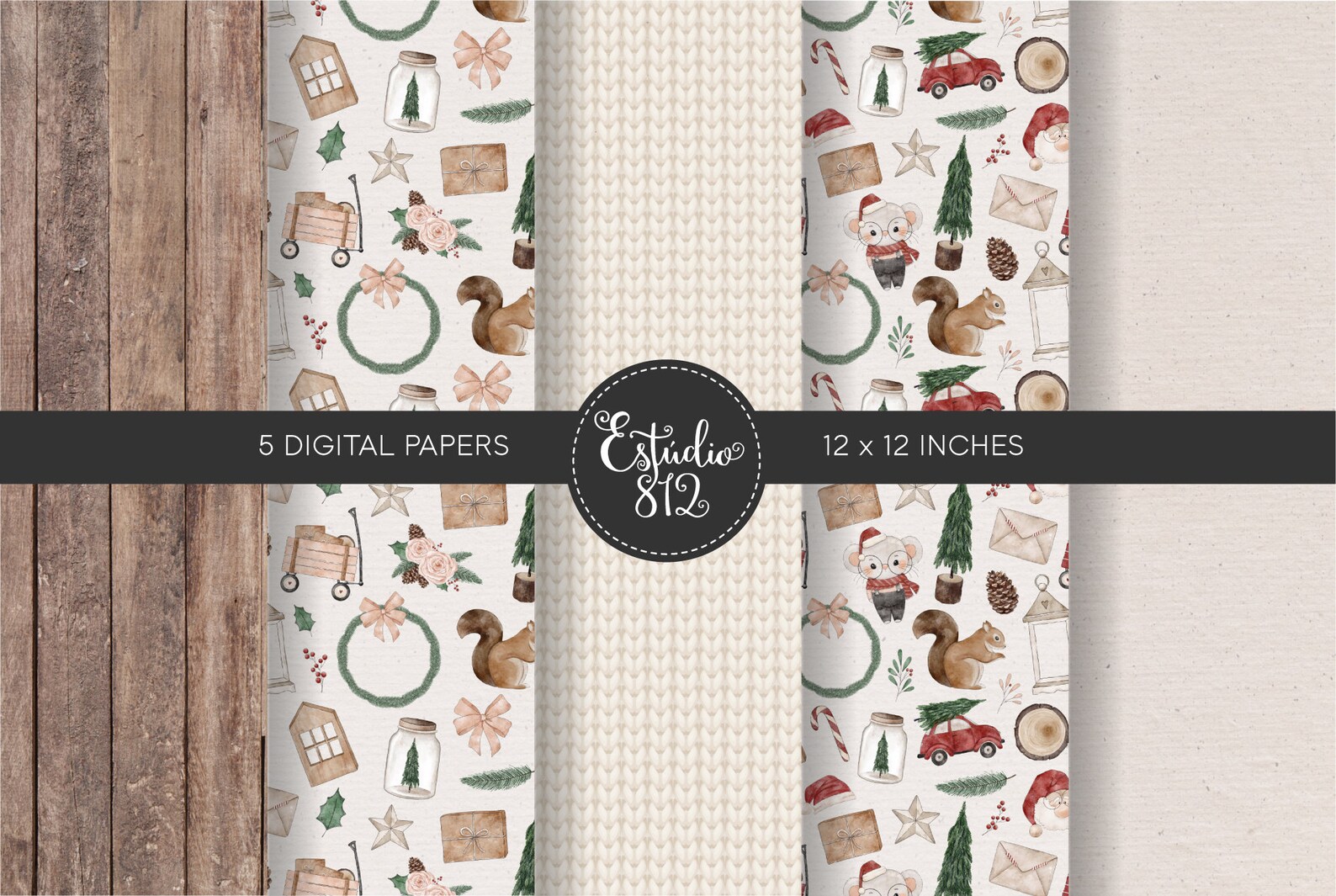 Christmas Watercolor Clipart Santa Watercolor Graphics - Etsy