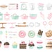 Sweet Bakery Watercolor Clipart Cake Cupcake Kitchen Cookie - Etsy