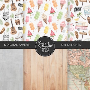 Summer Vacation Clipart, Planner Girl Watercolor Digital Clipart - Etsy