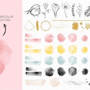 Colors Clipart, Watercolor Digital Clipart, Textures, Shapes, Printable ...