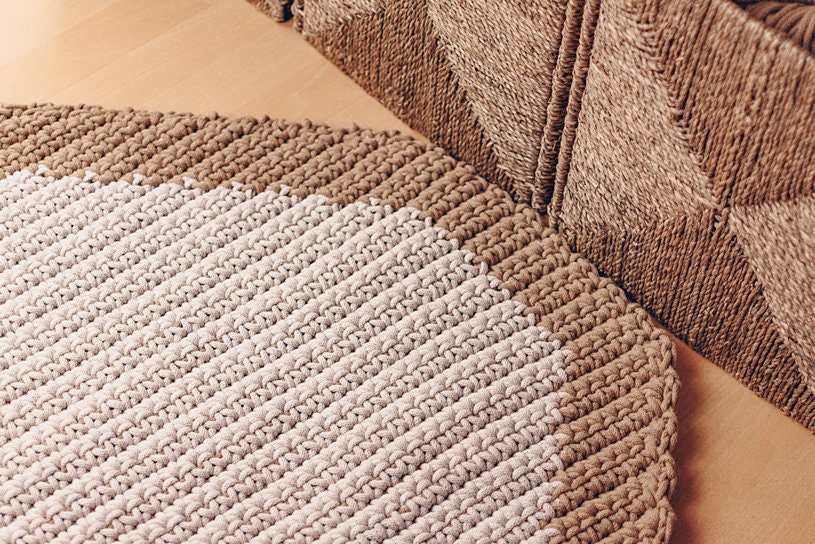 Crochet Rhombus Rug Pattern Modern Geometric Rug Pattern Decorative ...