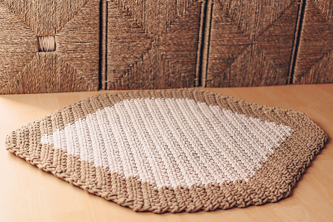 Crochet Rhombus Rug Pattern | Crochet Modern Geometric Rug Pattern - Etsy