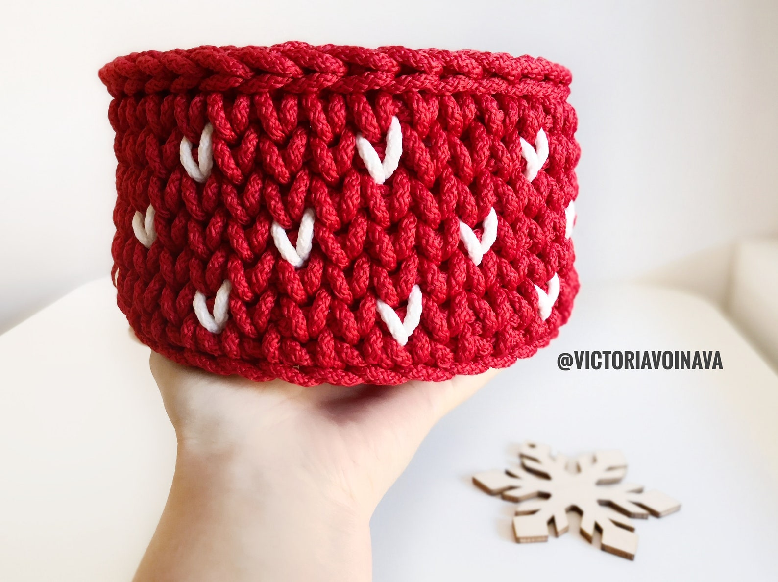 Crochet Basket Pattern Red Small Crochet Storage Basket - Etsy