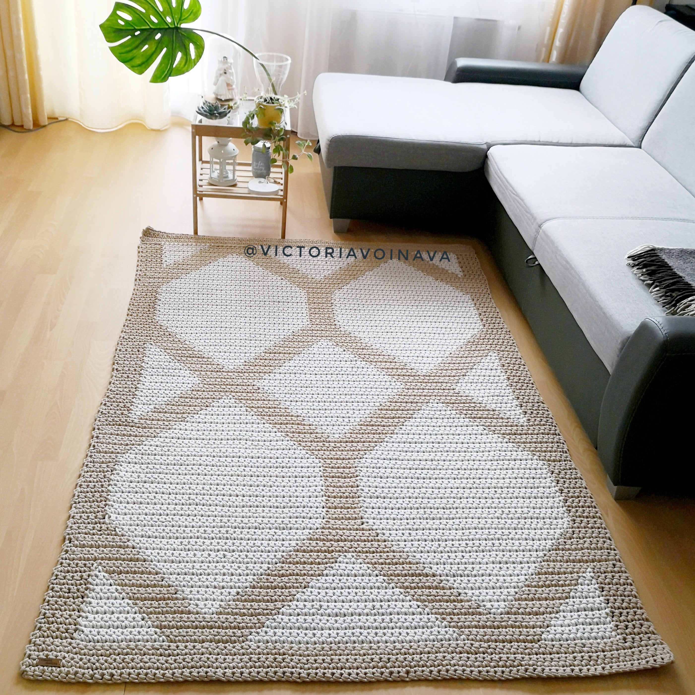 Modern Crochet Rug Area Rug Geometric Rug Decorative | Etsy