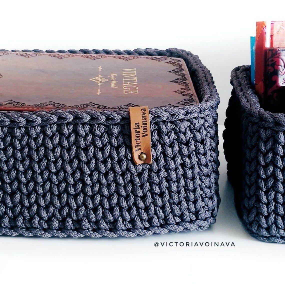 Crochet Basket Pattern Decorative Crochet Storage Basket Easy Crochet ...