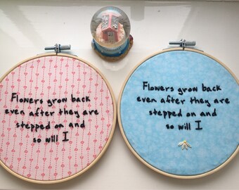 Embroidered quotes | Etsy