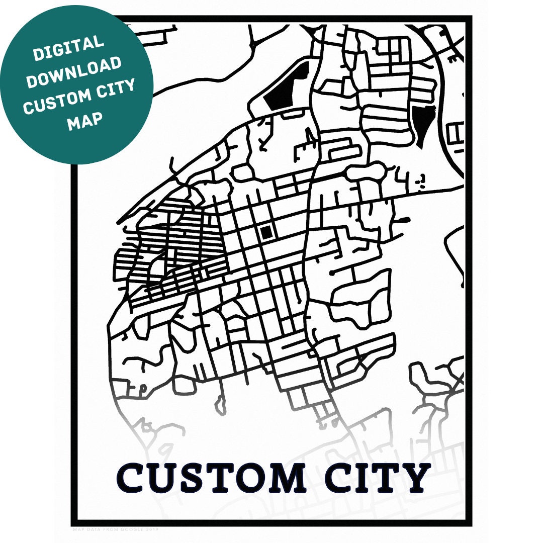 Digital Download Custom Map,custom Map Print,custom Digital Map,digital ...
