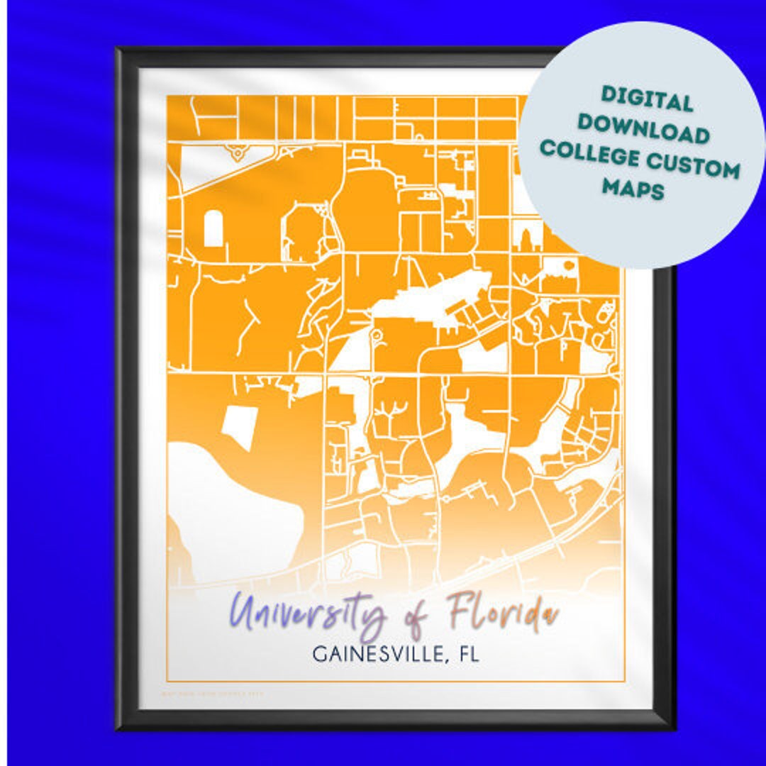 Custom University Map Digital Download – College Campus Wall Art ...