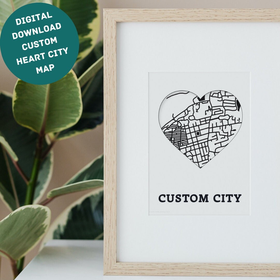 Digital Download Custom Map,custom Map Print,custom Digital Map,digital ...