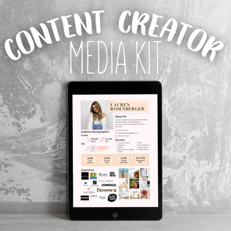 Content Creator Media Kit UGC and Influencers - Etsy