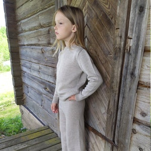 Knitted Merino Wool Set, Kids Tops and Trousers, Soft Organic Wool ...