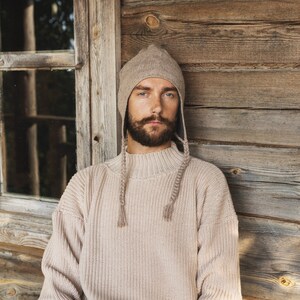 Scandinavian Style Knitted Alpaca Cap, Unisex Warm Woolen Cap, Hygge ...