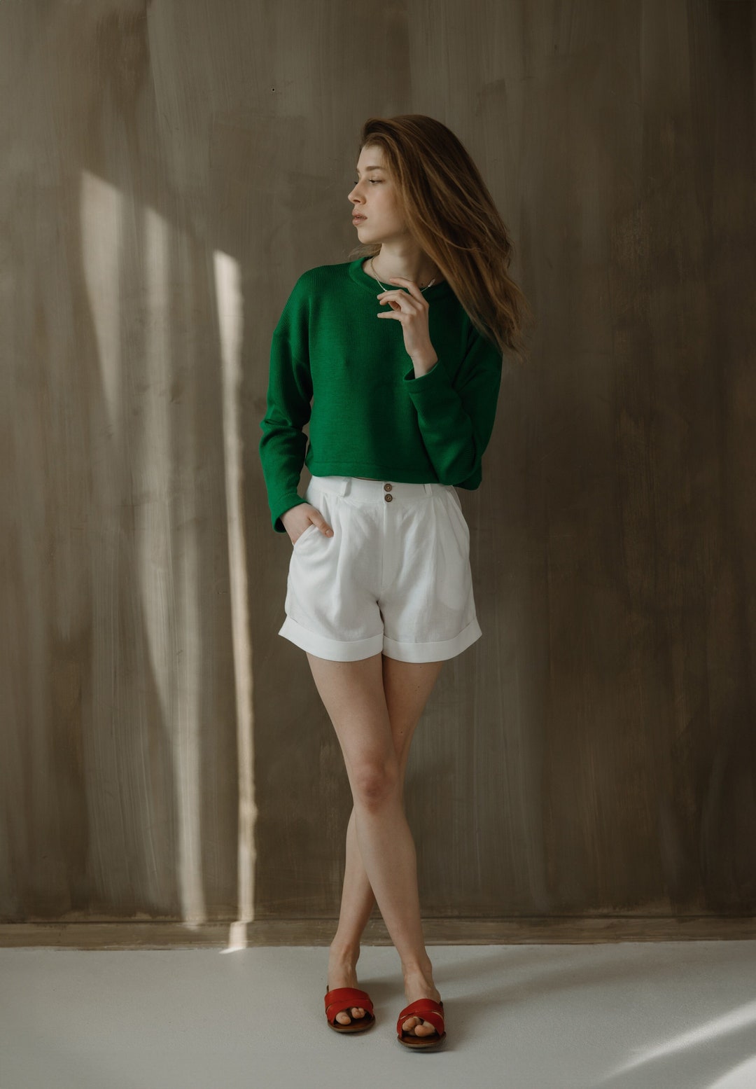 Cropped Merino Wool Sweater, Women Knit Soft Light Woolen Crop Top ...