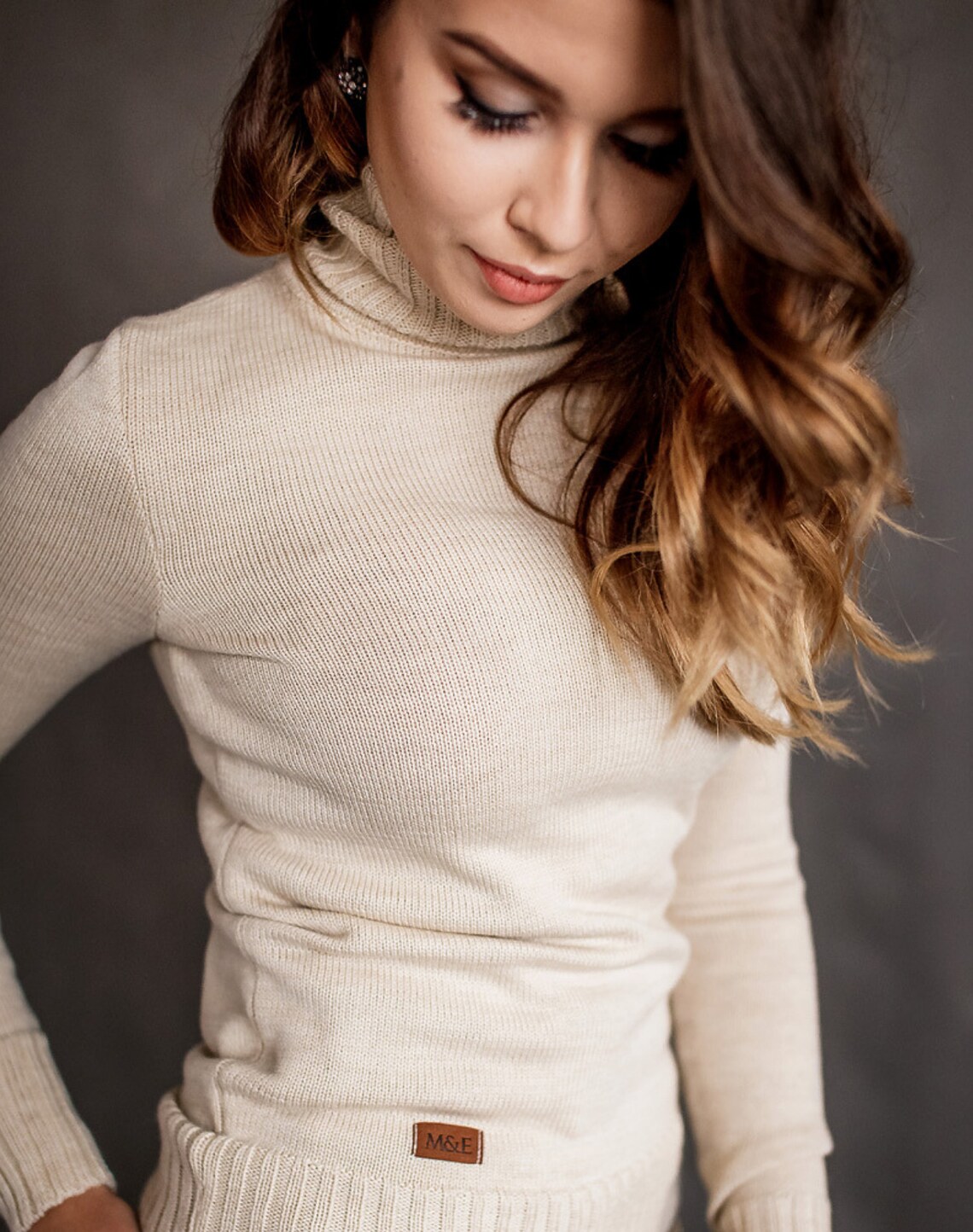 Merino Wool Top High Neck Pullover Knitted Sweater Womens - Etsy