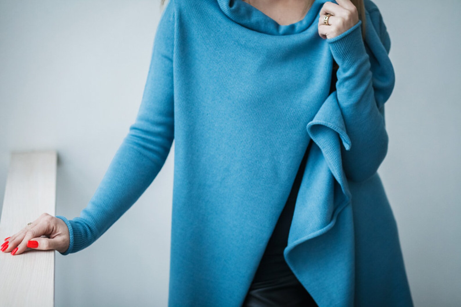 Green Merino Wool Coat for Her Handknitted Loose Merino Wool | Etsy