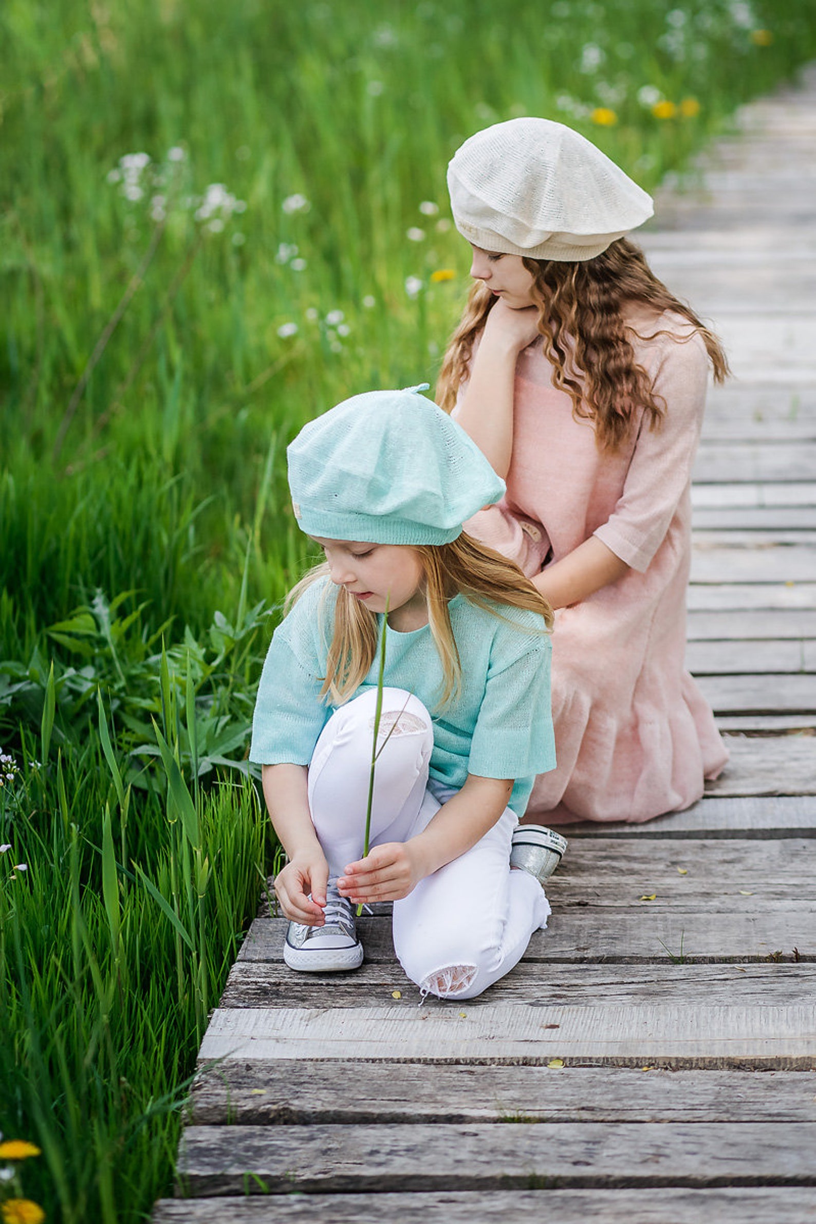Linen Summer Tam Slouchy Beret for Girls Boho Headwear | Etsy
