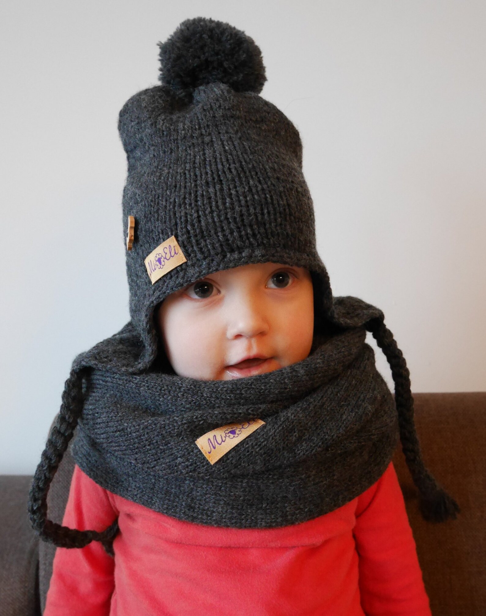 Blue Knitted Hat for Kids Merino Wool Chullo Hat Pom Pom Hat - Etsy