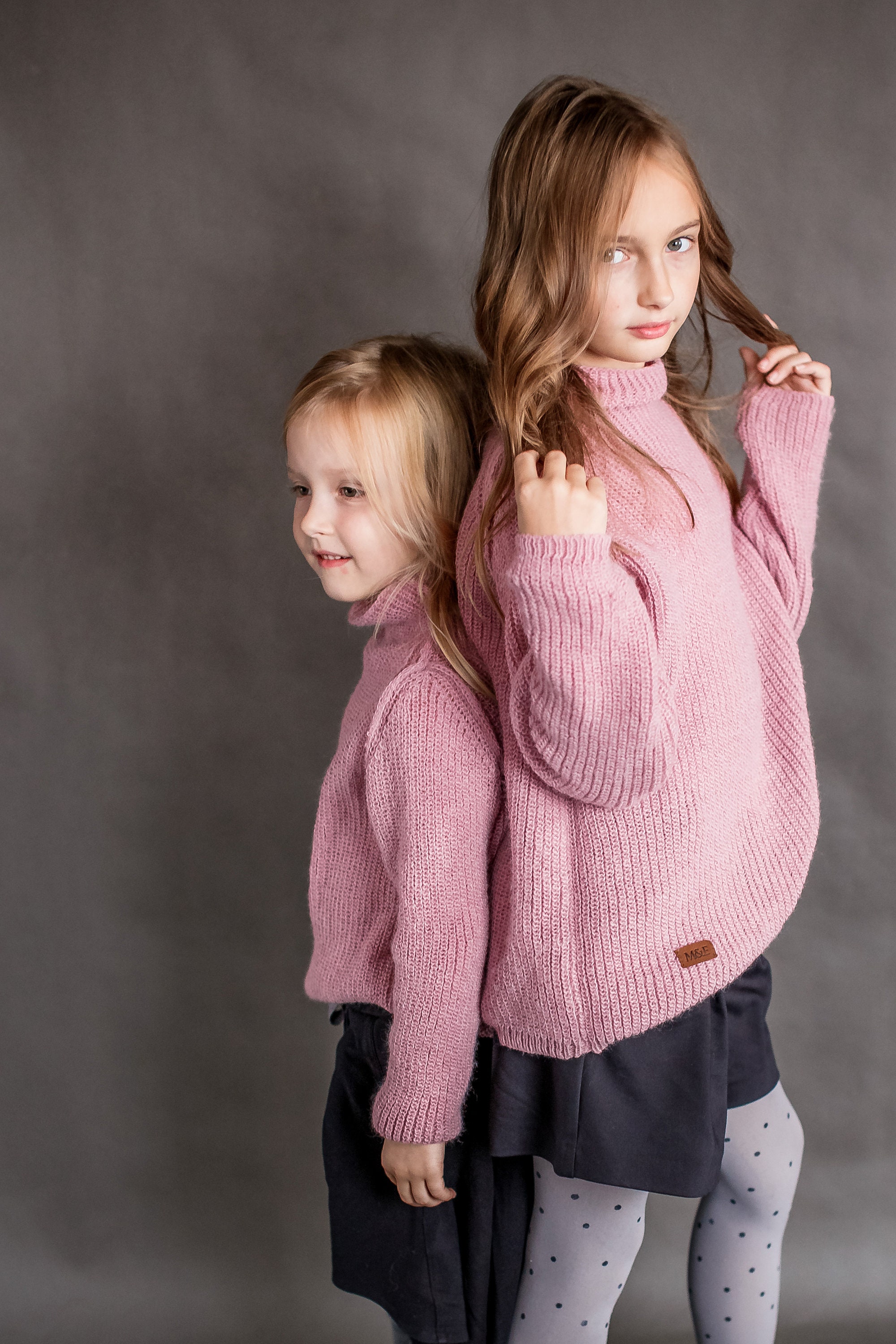 Merino Wool Girls Sweater, Lilac Wool Turtle Neck Pullover for Girl ...