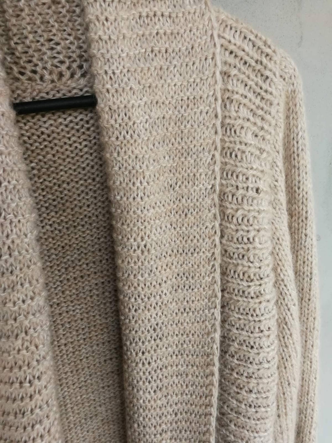 Hand Knitted Maxi Merino Wool Coat Womens Natural Wool Coat | Etsy