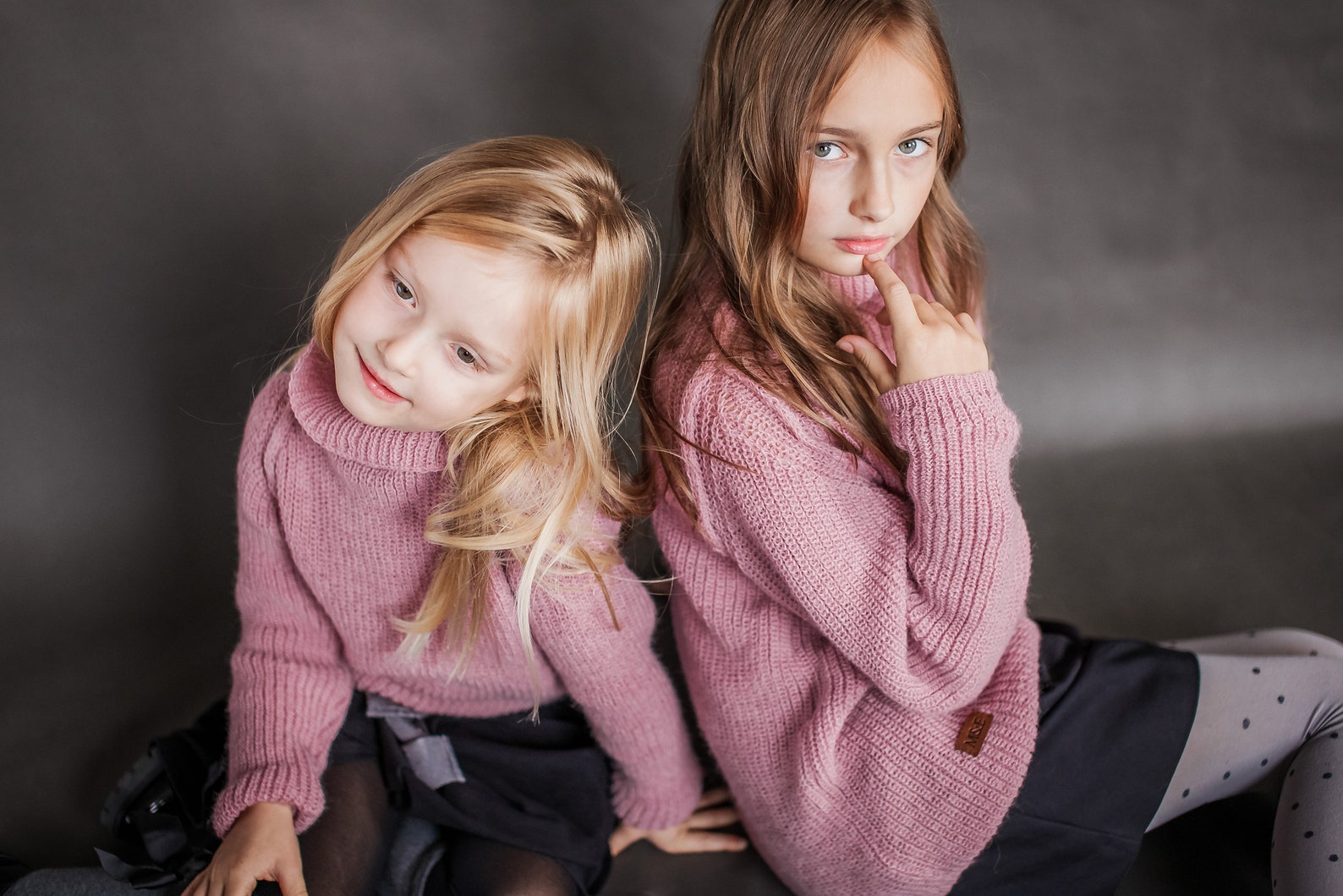 Merino Wool Girls Sweater Lilac Wool Turtle Neck Pullover for | Etsy