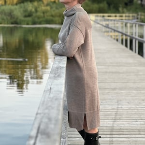 Loose Fit Women Knit 100% Merino Woolen Dress, Soft Natural Merino Wool ...