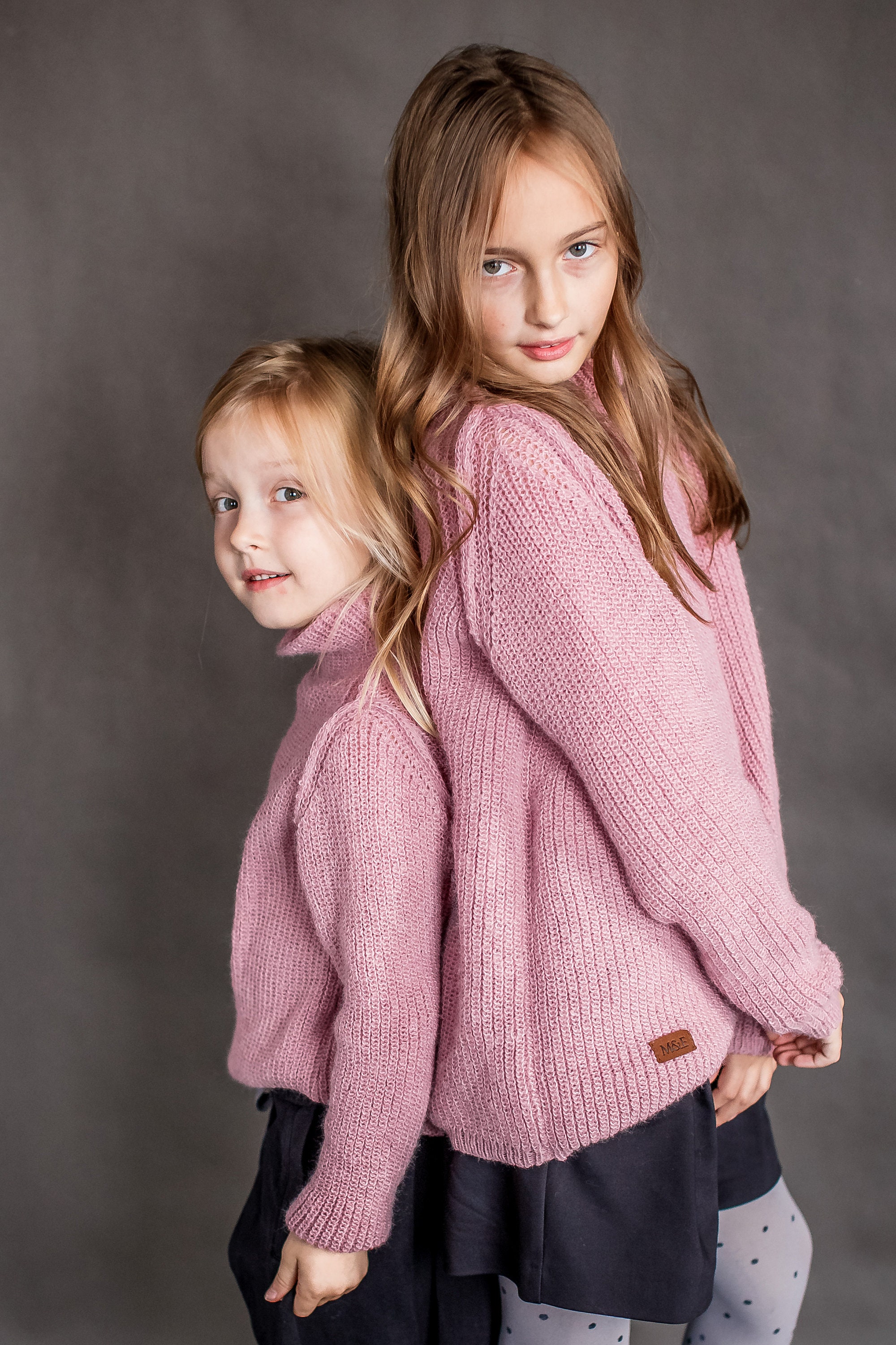 Merino Wool Girls Sweater, Lilac Wool Turtle Neck Pullover for Girl ...