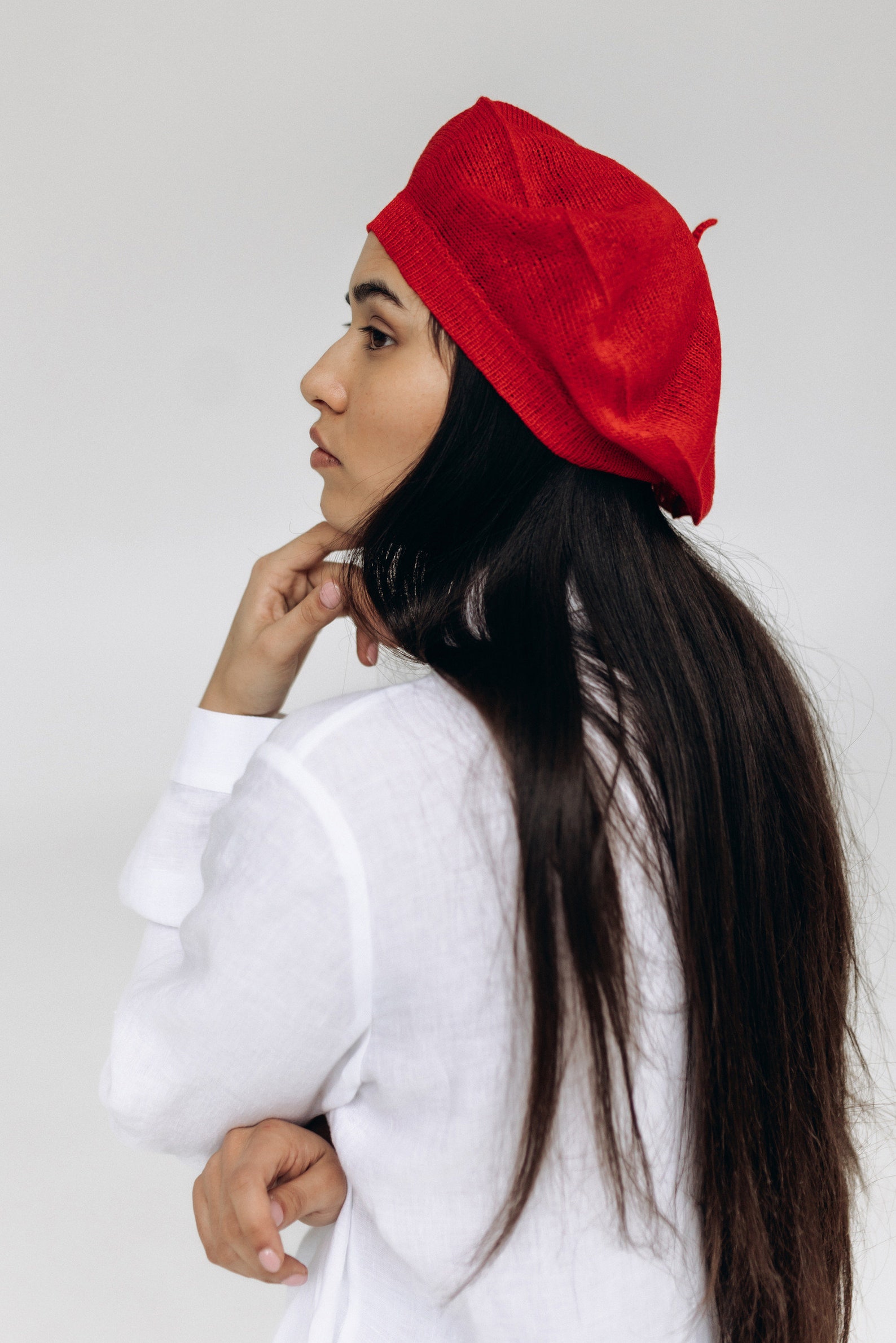 Natural Linen French Beret for Women, Summer Hats Women, Knitted Beanie ...