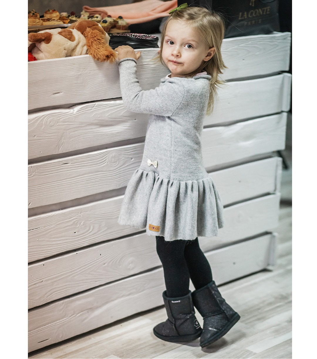 Merino Wool Knit Dress for Girl Fit and Flare Low Waist Toddler Girl ...