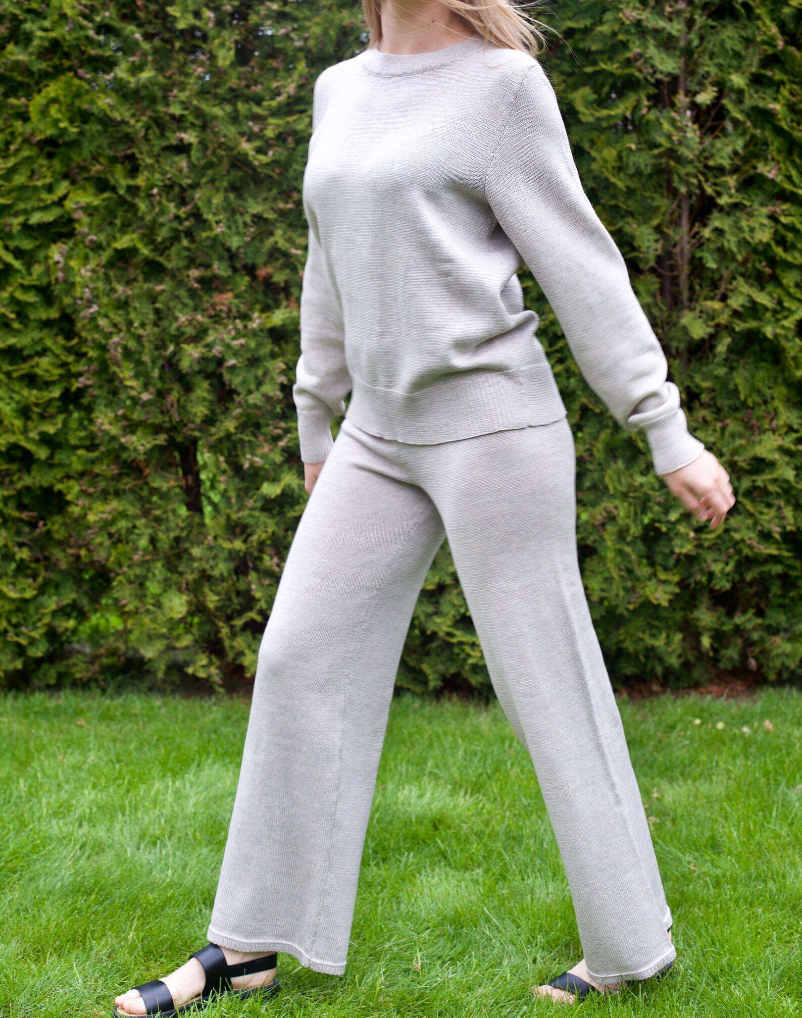 Merino Wool Loose Womens Pants Knitted Classic Pants Soft | Etsy