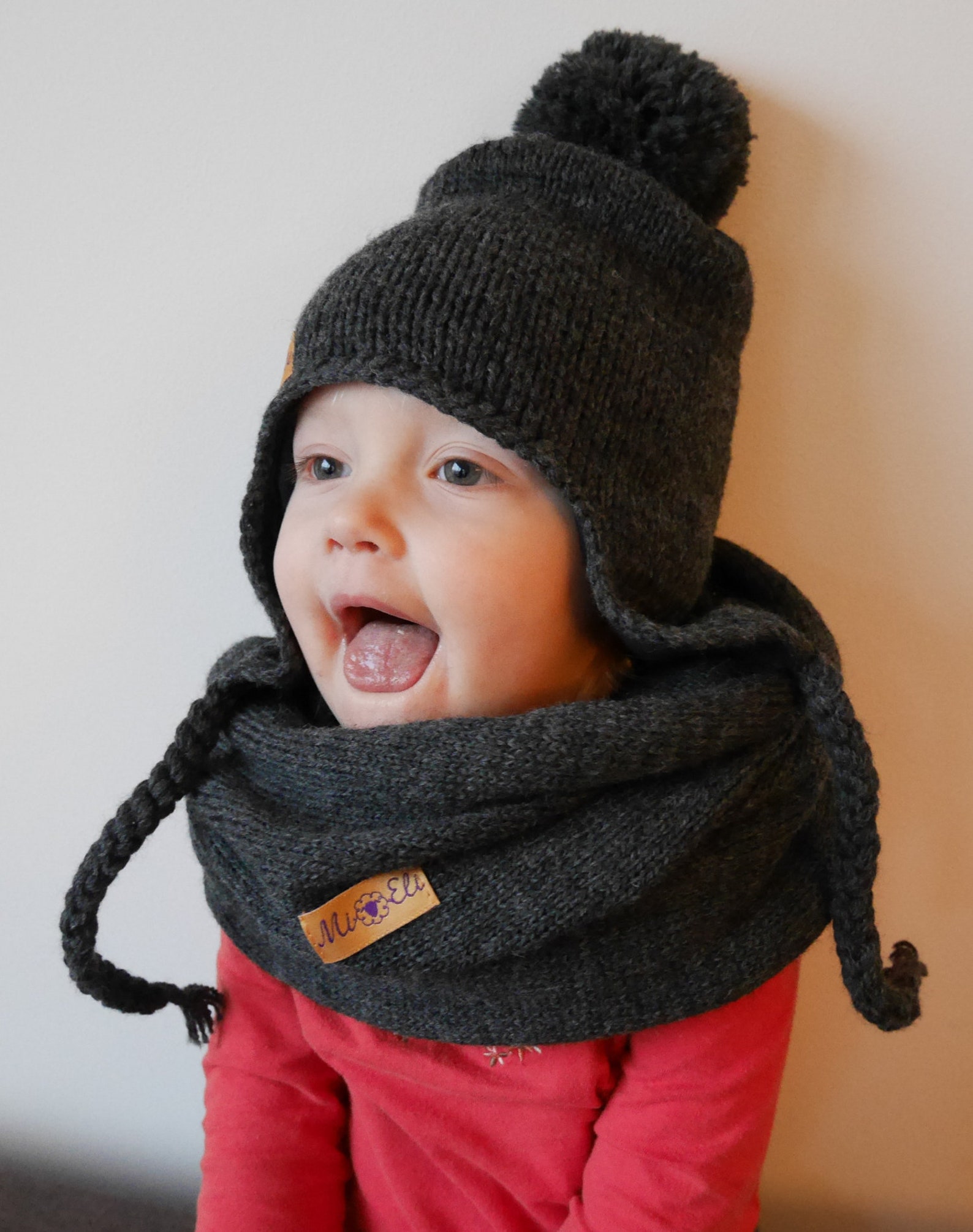 Blue Knitted Hat for Kids Merino Wool Chullo Hat Pom Pom Hat - Etsy