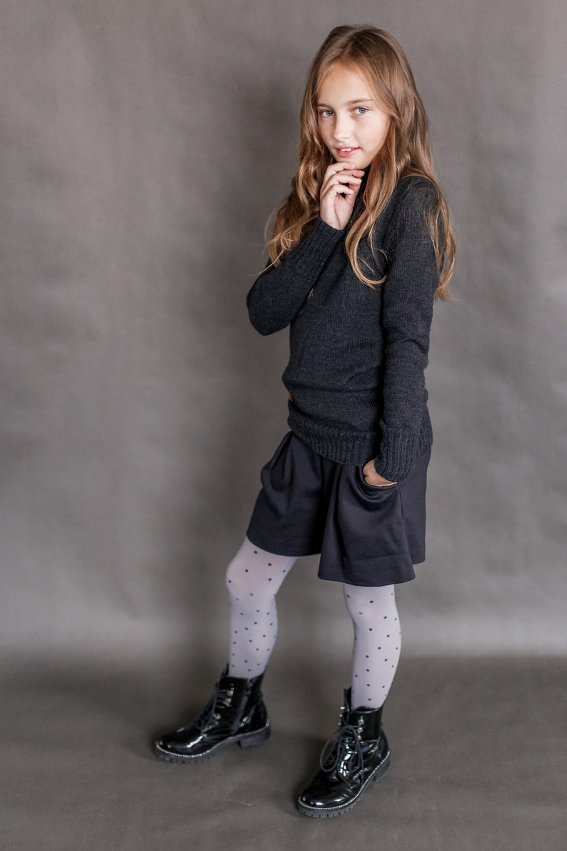 Merino Wool Turtle Neck Sweater for Kids Warm Woolen - Etsy