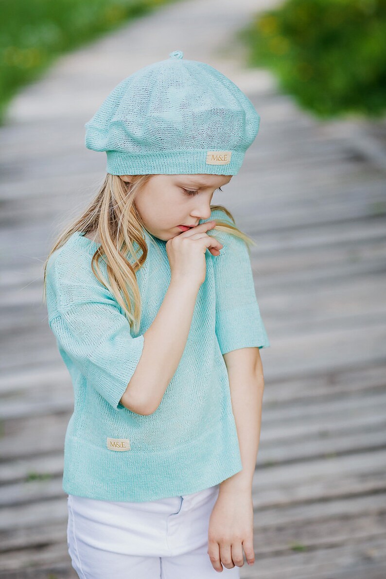 Linen Summer Tam Slouchy Beret for Girls Boho Headwear | Etsy