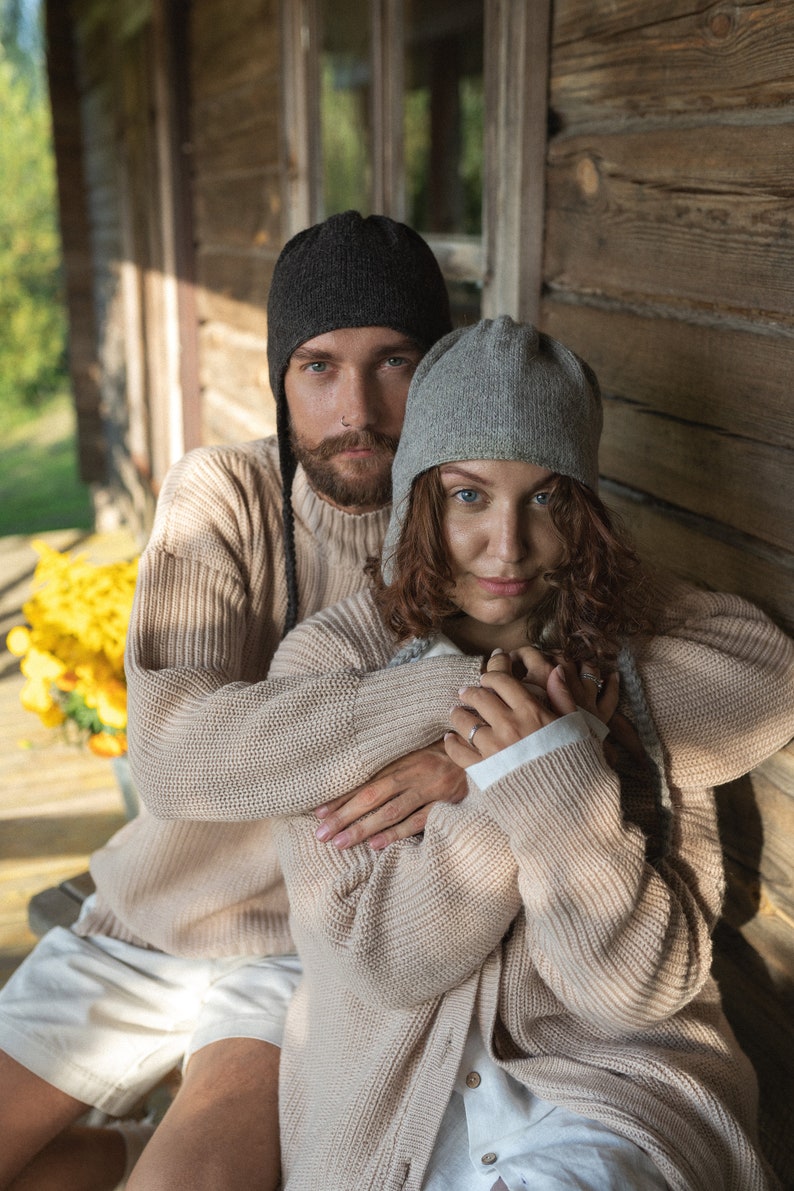 Woolen Cap With Ear Flaps, 100% Alpaca Wool Knitted Men Cap, Winter Hat ...