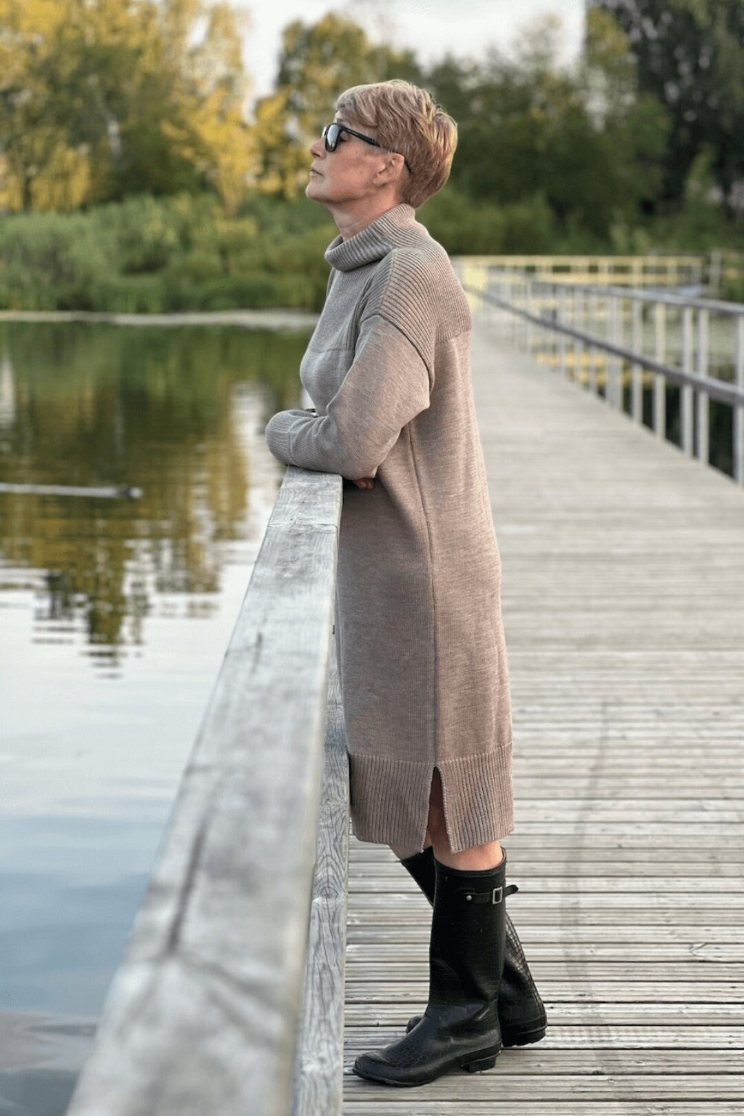 Light Merino Wool Dress Women, Natural Wool Tunic Dress, Knitted ...