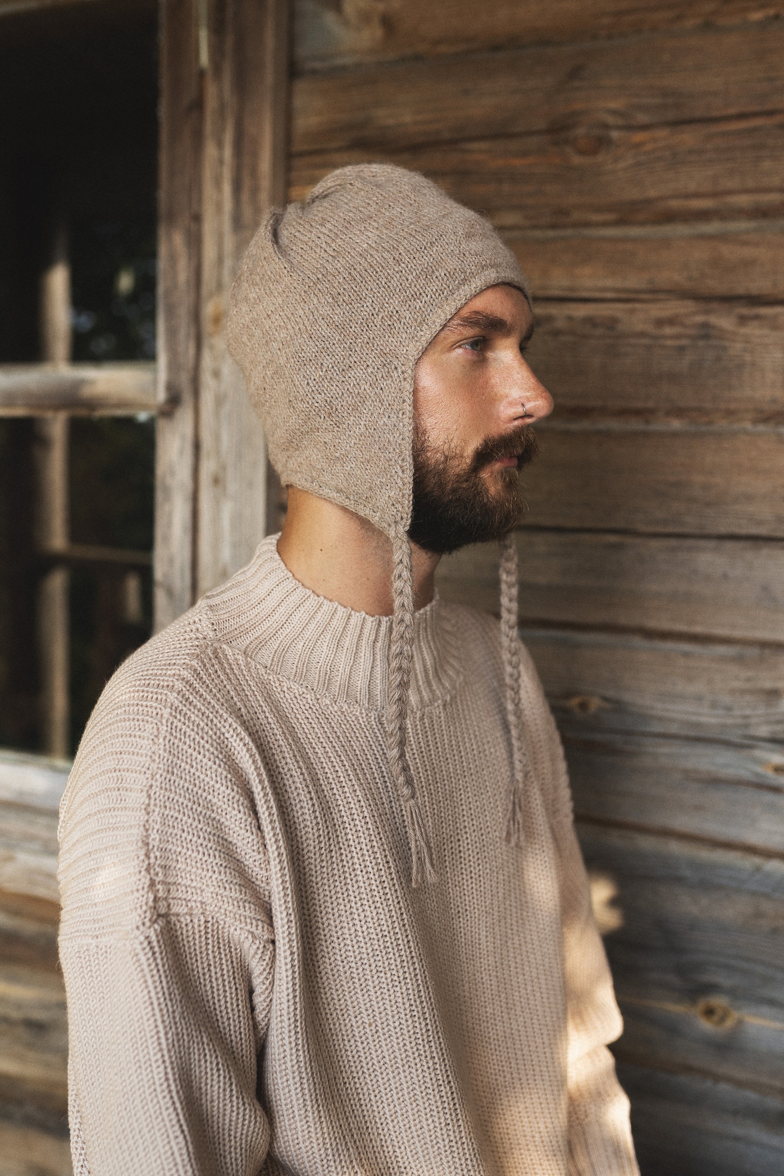 Woolen Cap With Ear Flaps, 100% Alpaca Wool Knitted Men Cap, Winter Hat ...