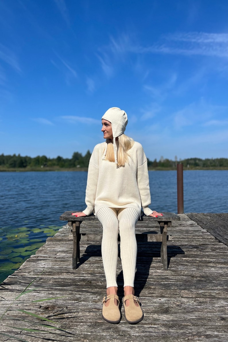 Thick Natural Merino Wool Knitted Women Tights, Warm Woolen Knit ...