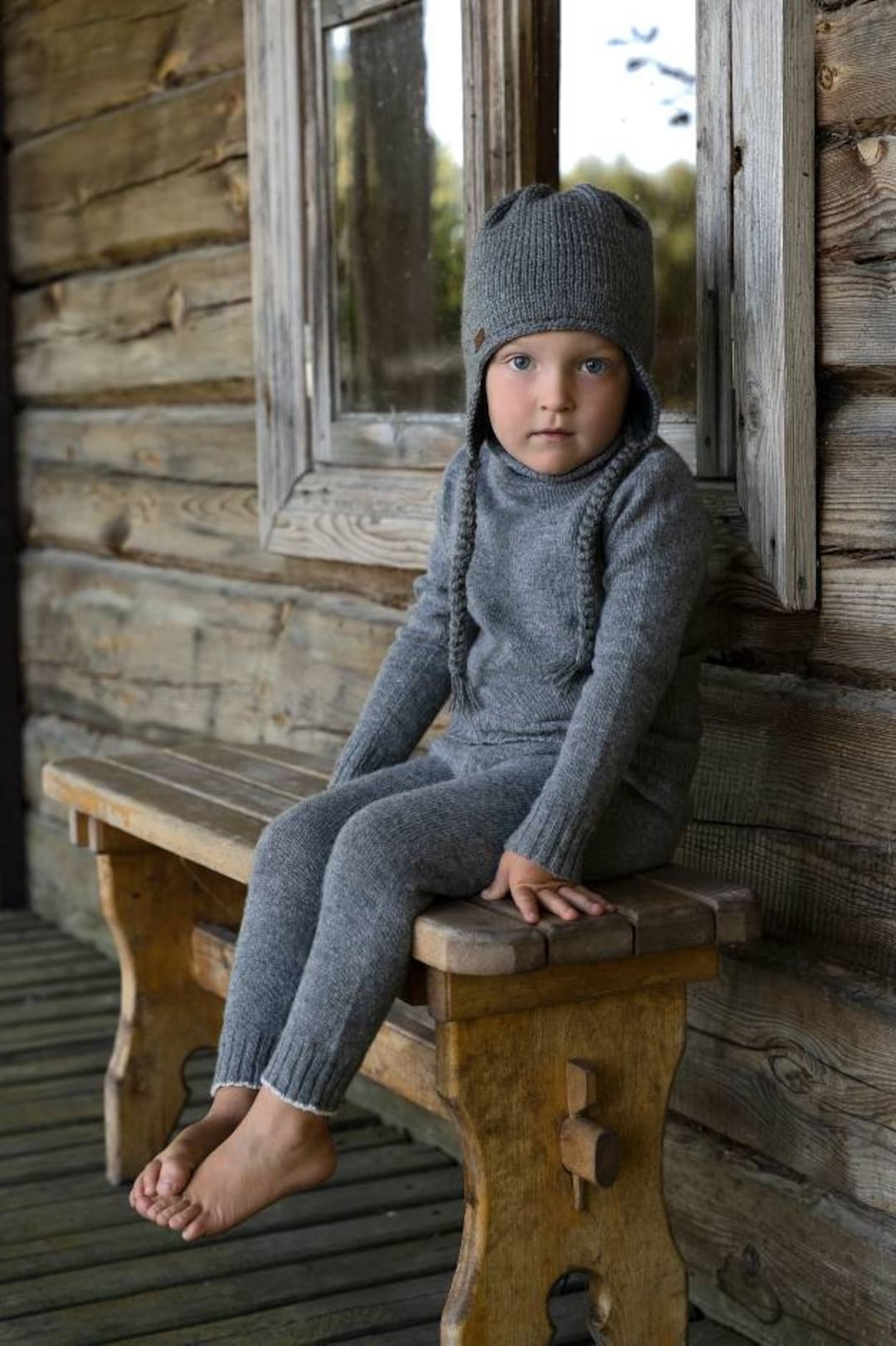 Merino Wool Turtle Neck Sweater for Kids, Warm Woolen Springtime Top ...