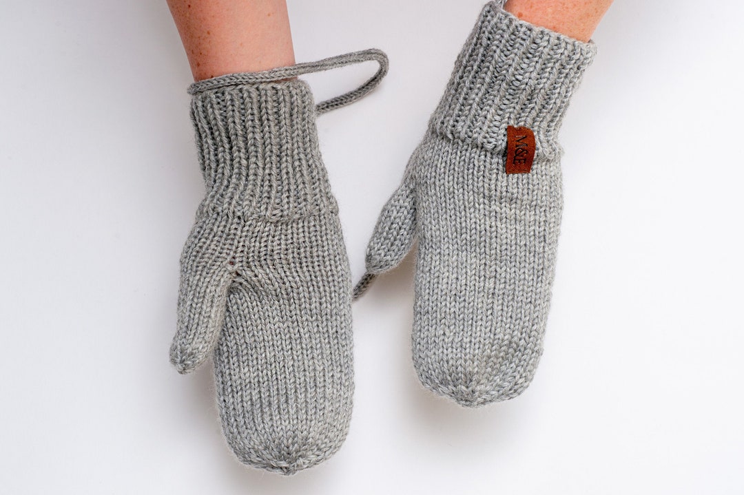 Merino Wool Mittens With String, Comfy Spring Mittens for Kids ...